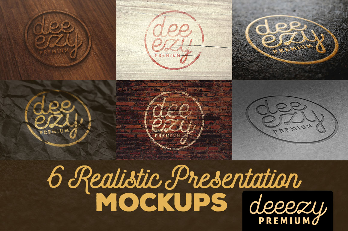 6 Realistic Logo or Text Mock-ups | Deeezy